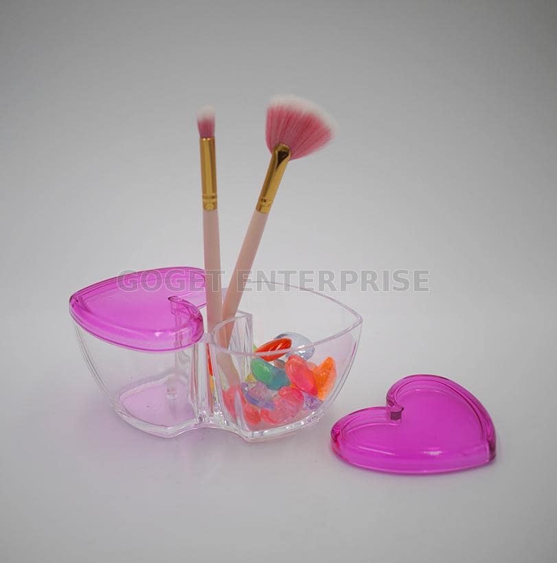 Makeup Organizer, Heart shaped Acrylic Cosmetic Storage and Jewelry ...