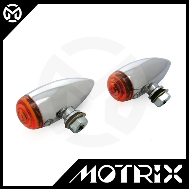 Universal Motorcycle Indicators Chrome Amber Lens Light Motorcycle ...