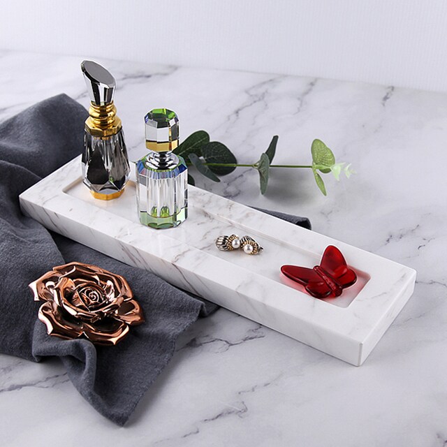 100% Natural White Marble Rectangle Tray, Marble Rectangle Tray ...