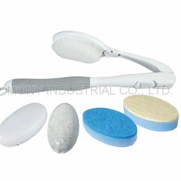 Lu La Adjustable Bath Brush Gift Set Long Handle Changeable Brush Head ...