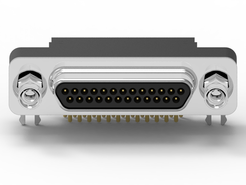 Micro D-Sub 母頭 25PIN 90°插板式連接器(帶螺絲)-台灣經貿網