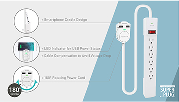 Power Surge Strip with Super Plug | Taiwantrade