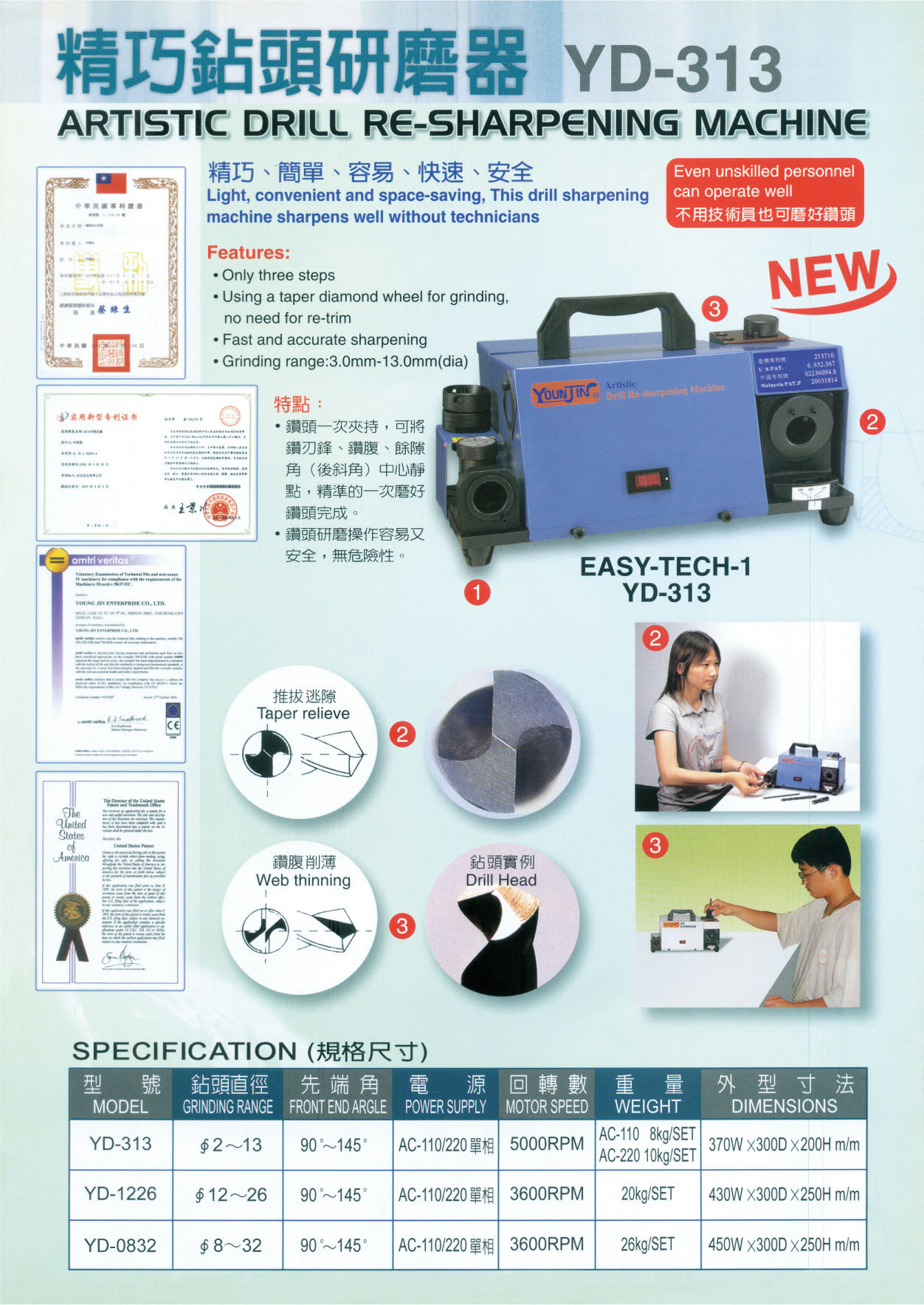 ARTISTIC DRILL RE-SHARPENING MACHINE | Taiwantrade.com