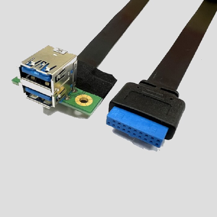 USB A Female Dual Port to Int. 20P Socket Flat Cable | Taiwantrade