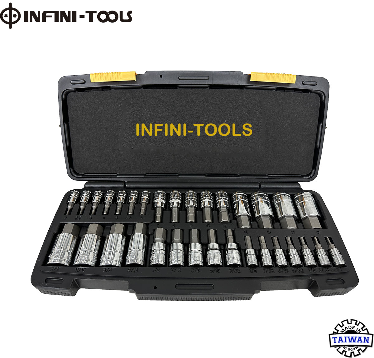 32PCS HEX Bit Socket Set, SAE and Metric Hex Bit Set with Storage Case ...