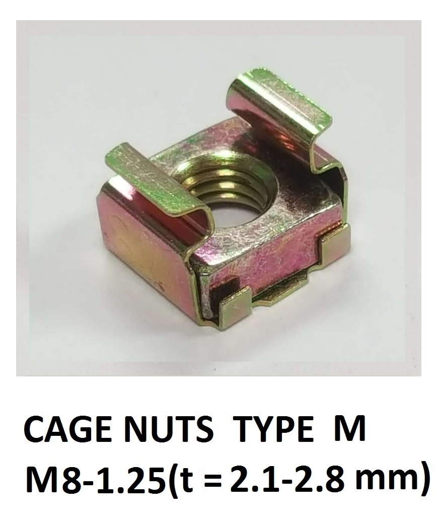 YELLOW ZINC PLATED CAGE NUTS TYPE S M8-1.25 | Taiwantrade