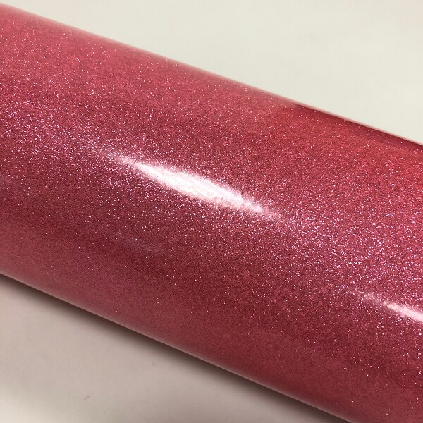 Transparent Glitter Film - Fluorescent Pink
