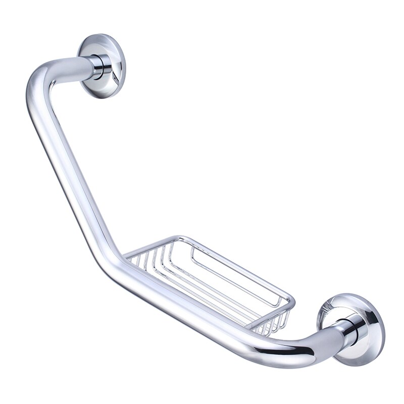 Angled Bathroom Safety Hand Rail with Soap Basket | Taiwantrade.com