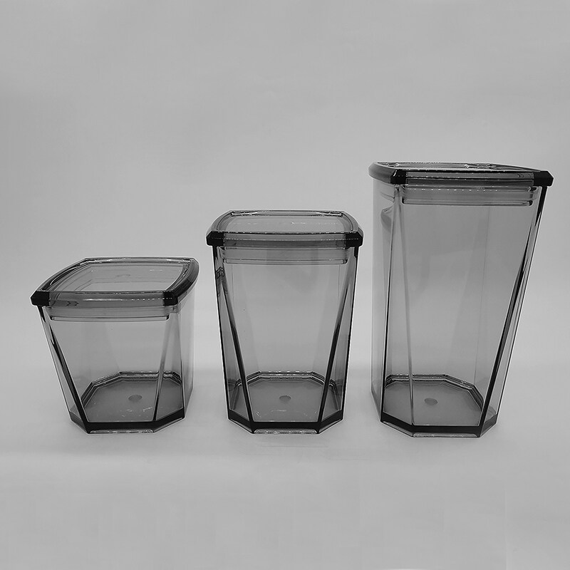 Sealable Diamond Plastic with Lid Spice Jar Kitchen Storage Container ...