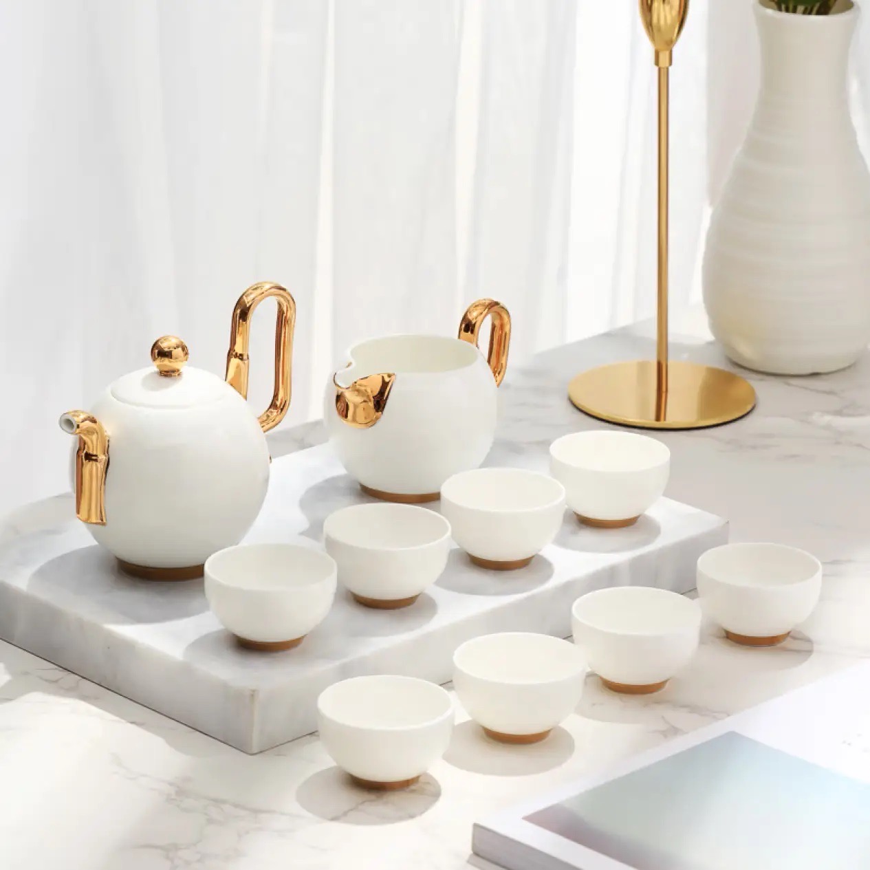 Chinese & Western Style Tea Set with Golf Ball Design | Taiwantrade