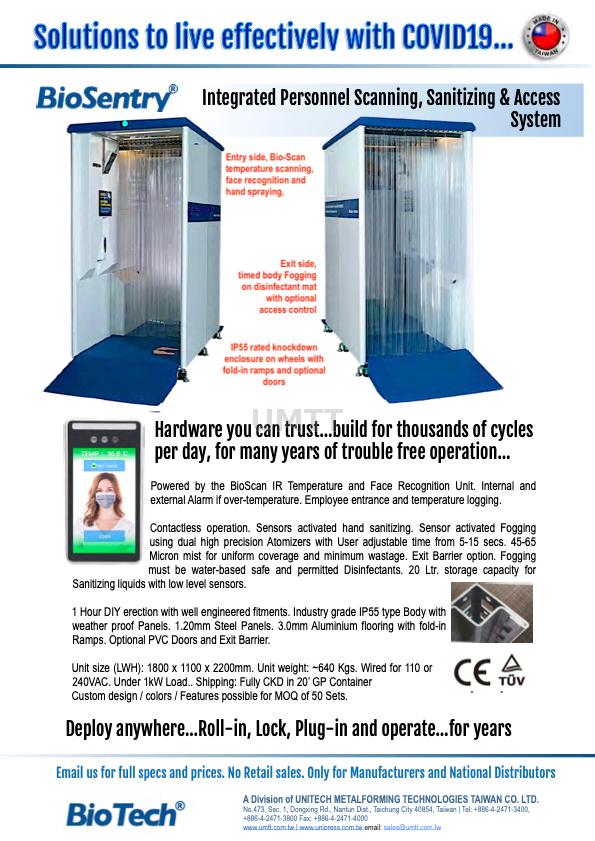 Integrated Personnel Scanning, Sanitizing & Access System | Taiwantrade