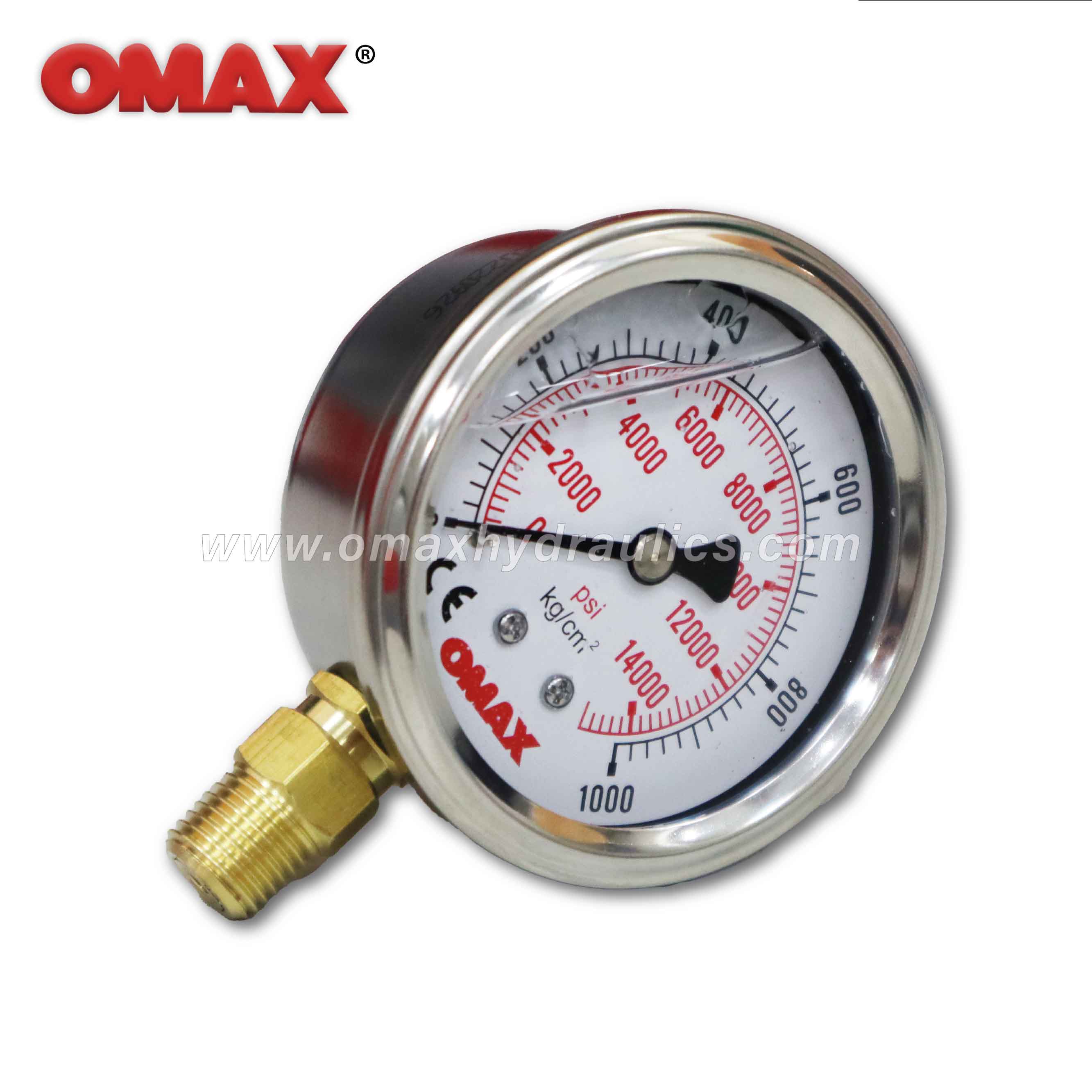 Vertical Oil Filled Pressure Gauge Bourdon Tube Glycerine Fluid ...