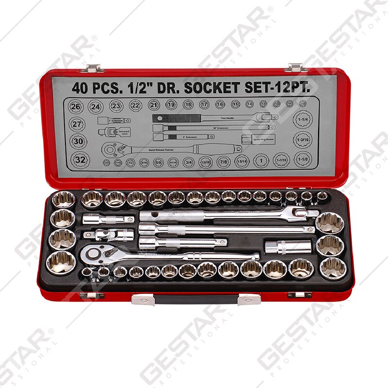1/2" Dr. Socket Set - 40 Pc. | Taiwantrade