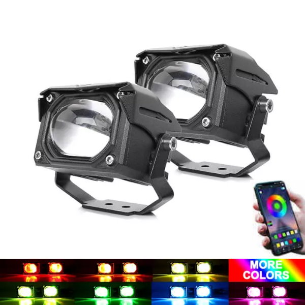 2.6 Inch Mini RGB LED Driving Light for Motorcycle Off Road Vehicles ...