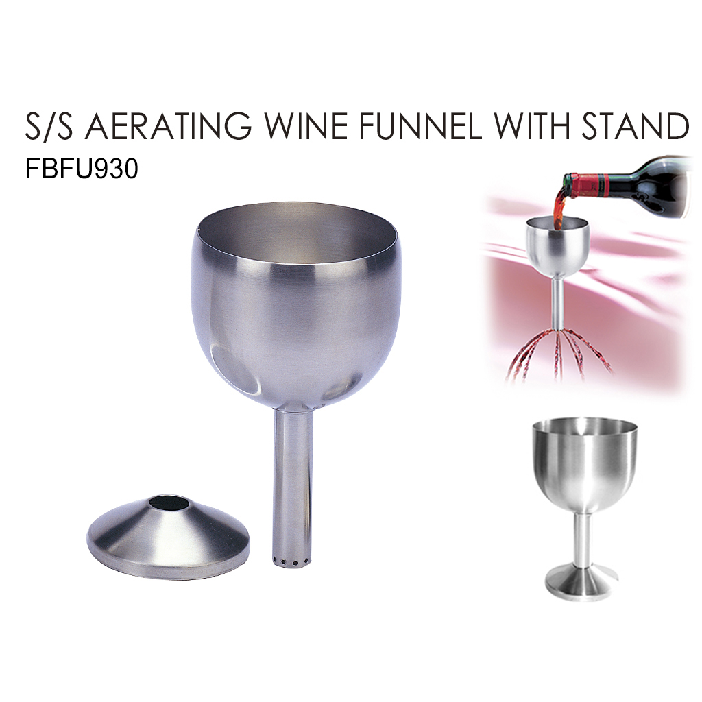 S/S AERATING WINE FUNNEL WITH STAND | Taiwantrade