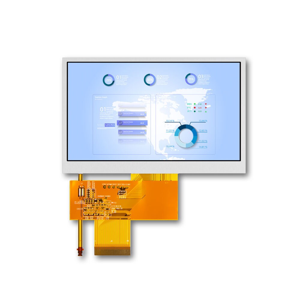 4.3" TFT LCD Wide Viewing Angle, Optional Touch Panel | Taiwantrade.com