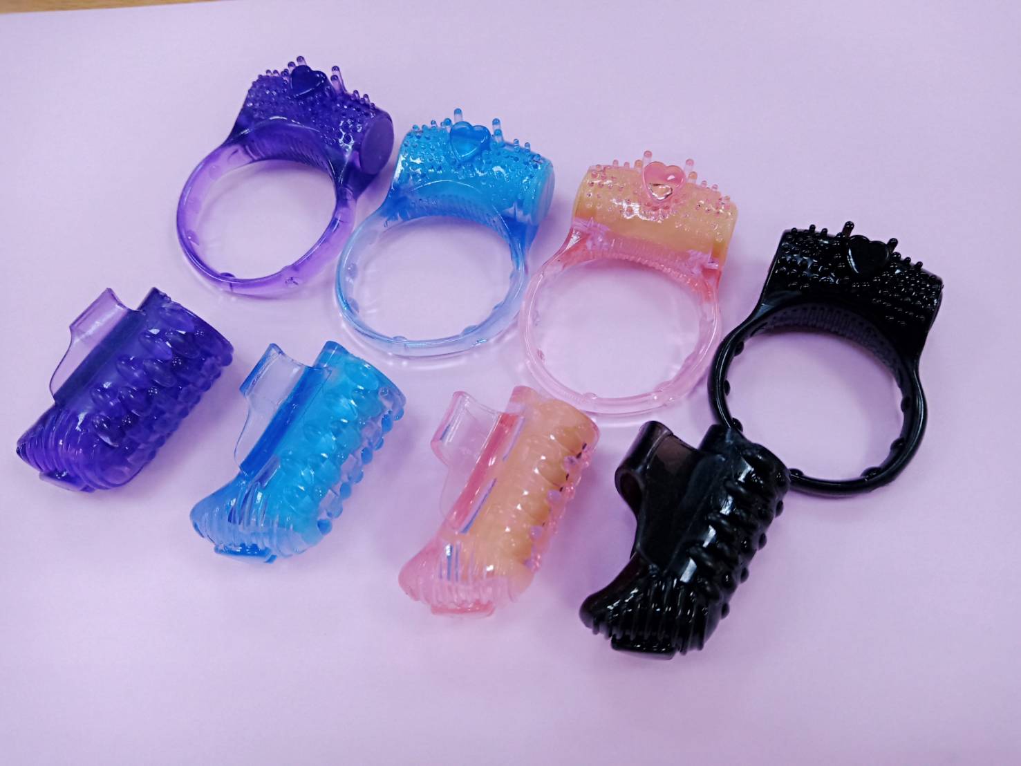 Combo Set Vibrating Ringfinger Massager With Heart Shape