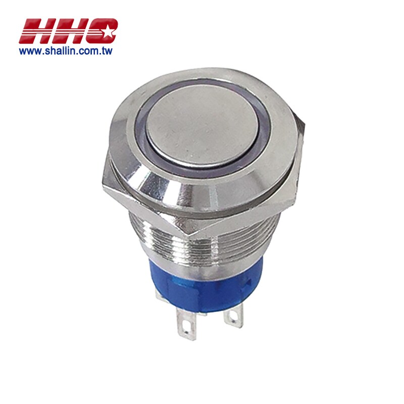 3P illuminated metal pushbutton switch W/LED 250V 5A (SPDT) on-(on) | Taiwantrade.com