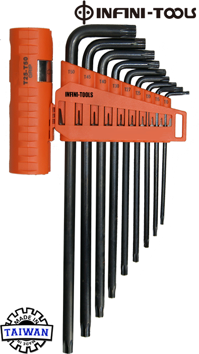 Extra Long Arm Tamper Proof Star Hex Allen Key Wrench Set ,9 PC With ...