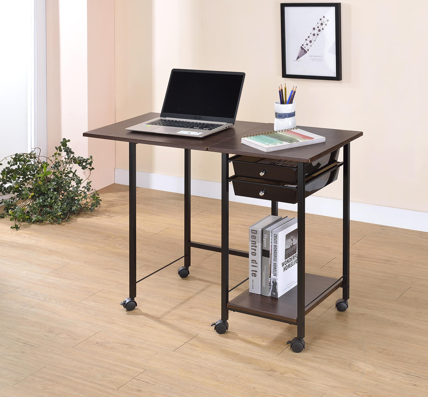 Foldable Student Desk W/2 Drawers | Taiwantrade