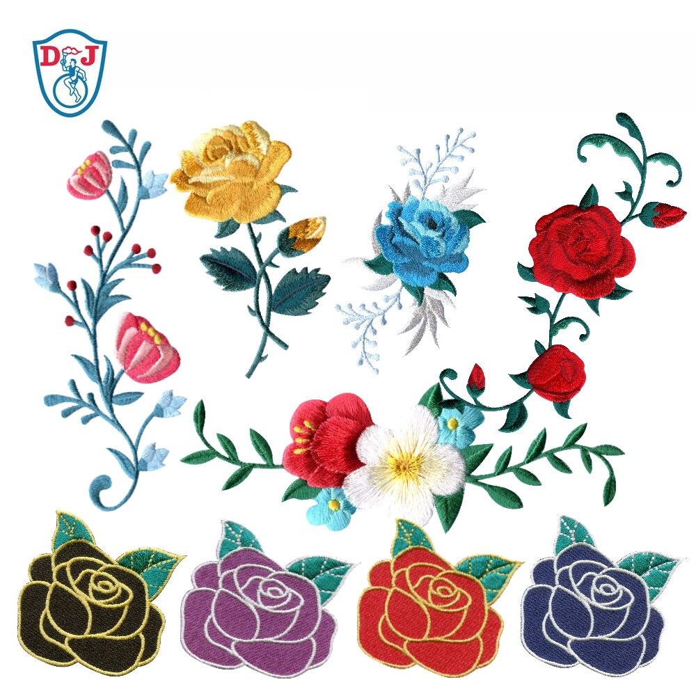 Custom Iron on Flower Embroidery Patches Manufacturer | Taiwantrade.com