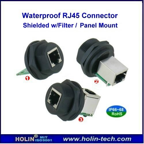 Waterproof Shielded RJ45 Panel Mount Connectors for PoE Switch ...