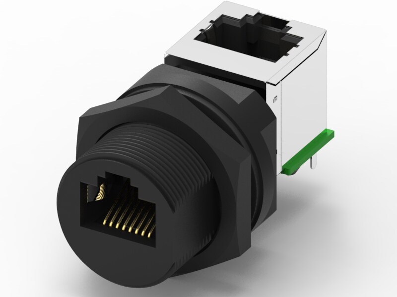 Waterproof RJ45 (F) 8PIN 13/16"-28UNS (Screw Thread) Adapter | Taiwantrade