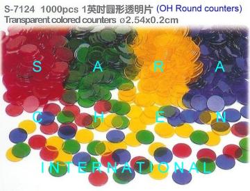 TRANSPARENT COLORED COUNTERS (OH ROUND COUNTERS) | Taiwantrade.com