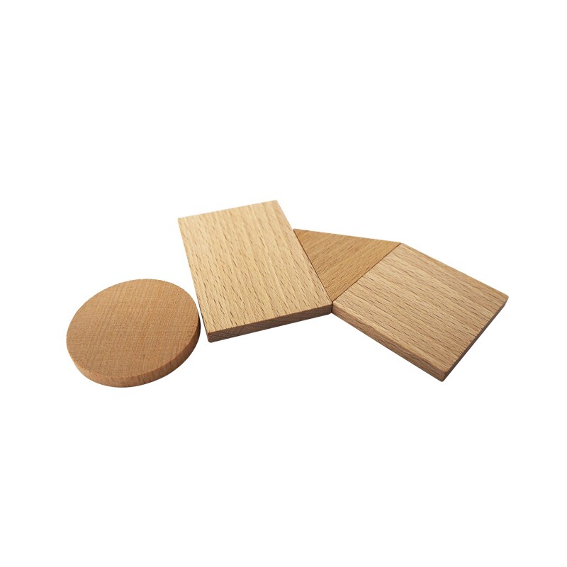 4 Shapes Plain Wood Pattern Geo Piece Blocks Set | Taiwantrade.com