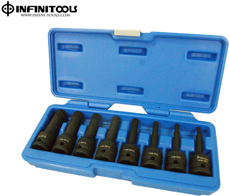 8-piece Air Impact Spline Bit Socket Set,1/2" Drive | Taiwantrade
