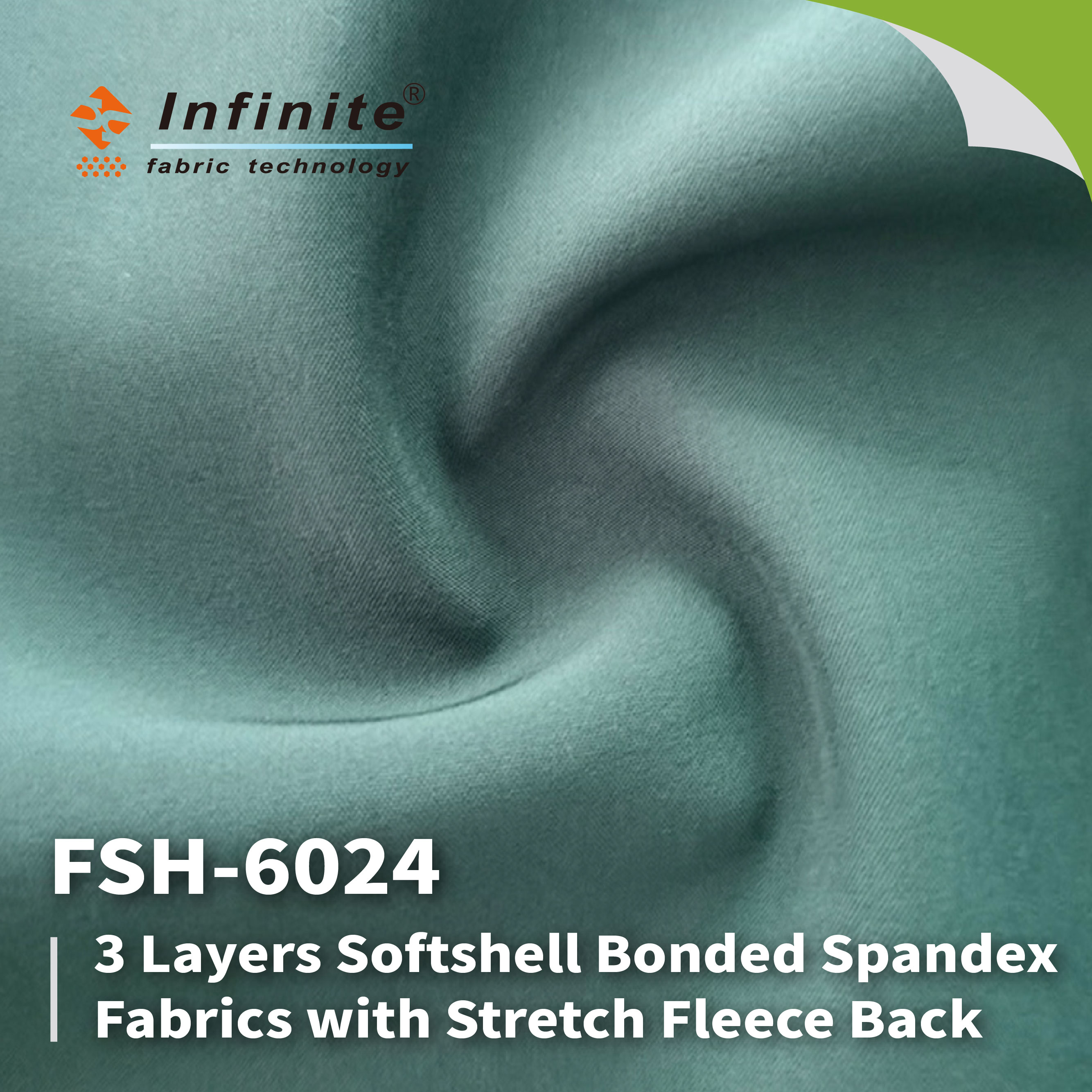 3 Layers Softshell Bonded Spandex Fabrics with 4 Ways Stretch Fleece ...