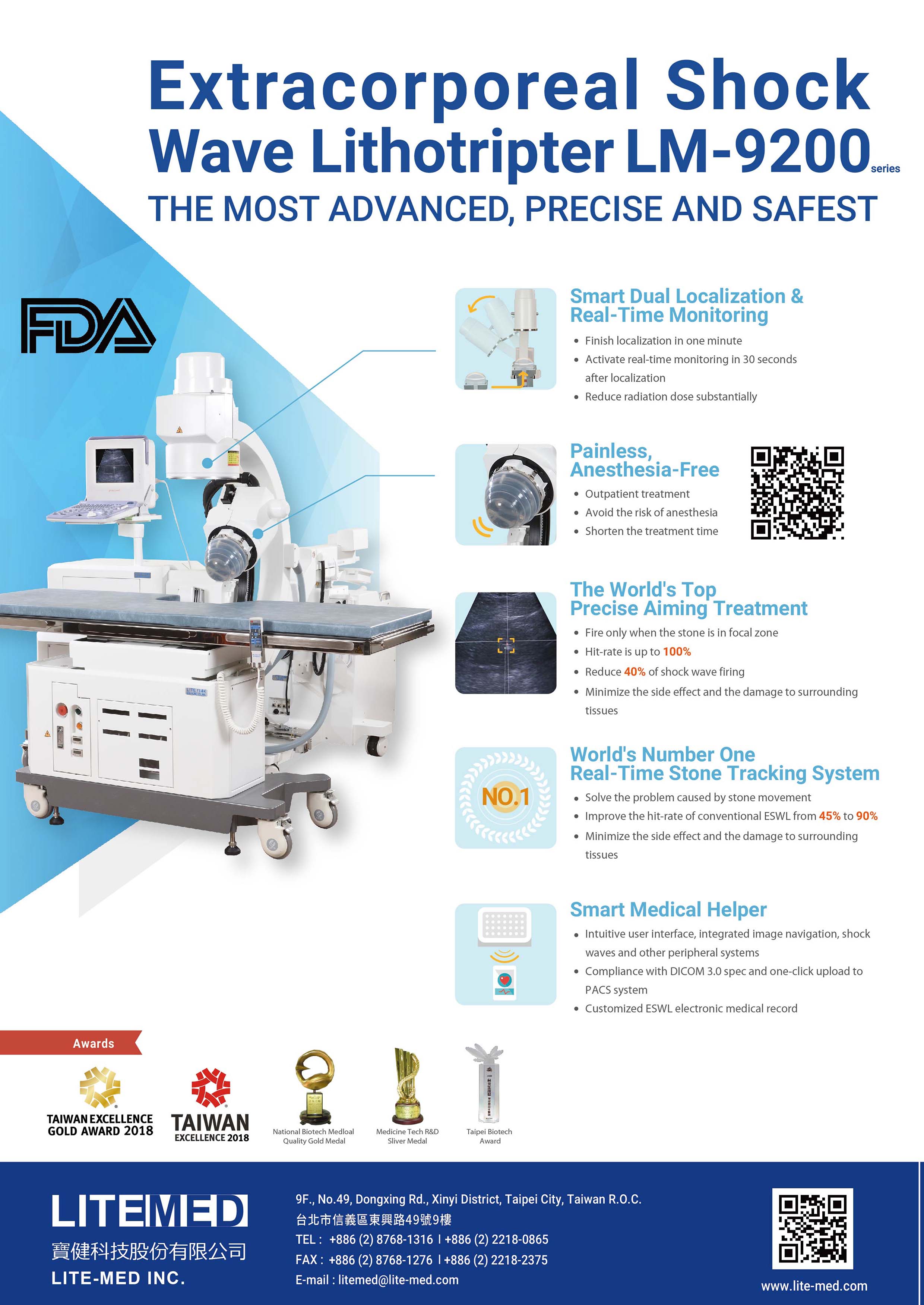 Extracorporeal Shock Wave Lithotripter with Auto Dual Localization | Taiwantrade