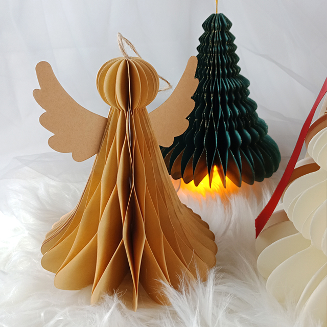 Paper Angel Honeycomb Decorations 3D Paper Angels Hanging Honeycomb Decorating Christmas Tree ...