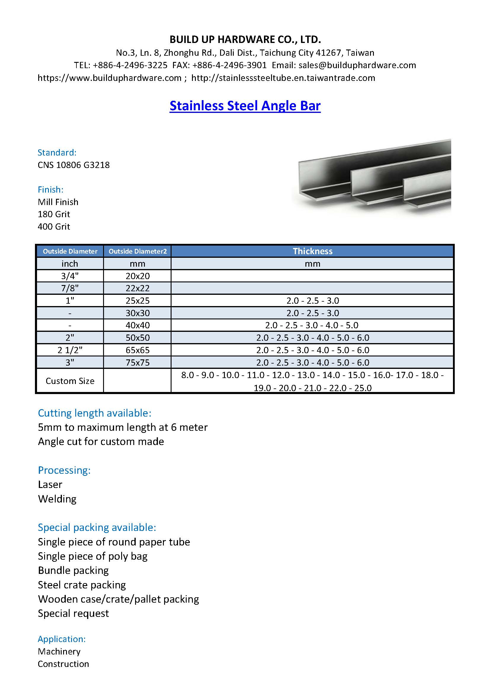 Steel Angle Bar Sizes