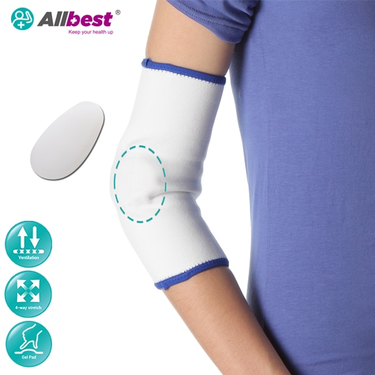 White Elastic w. Gel Pads Elbow Support | Taiwantrade.com