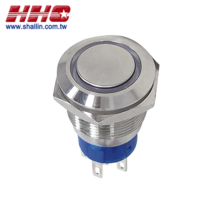 3P pushbutton switch, on-(on) W/ 12V LED red, RoHS Directive-compliant ...