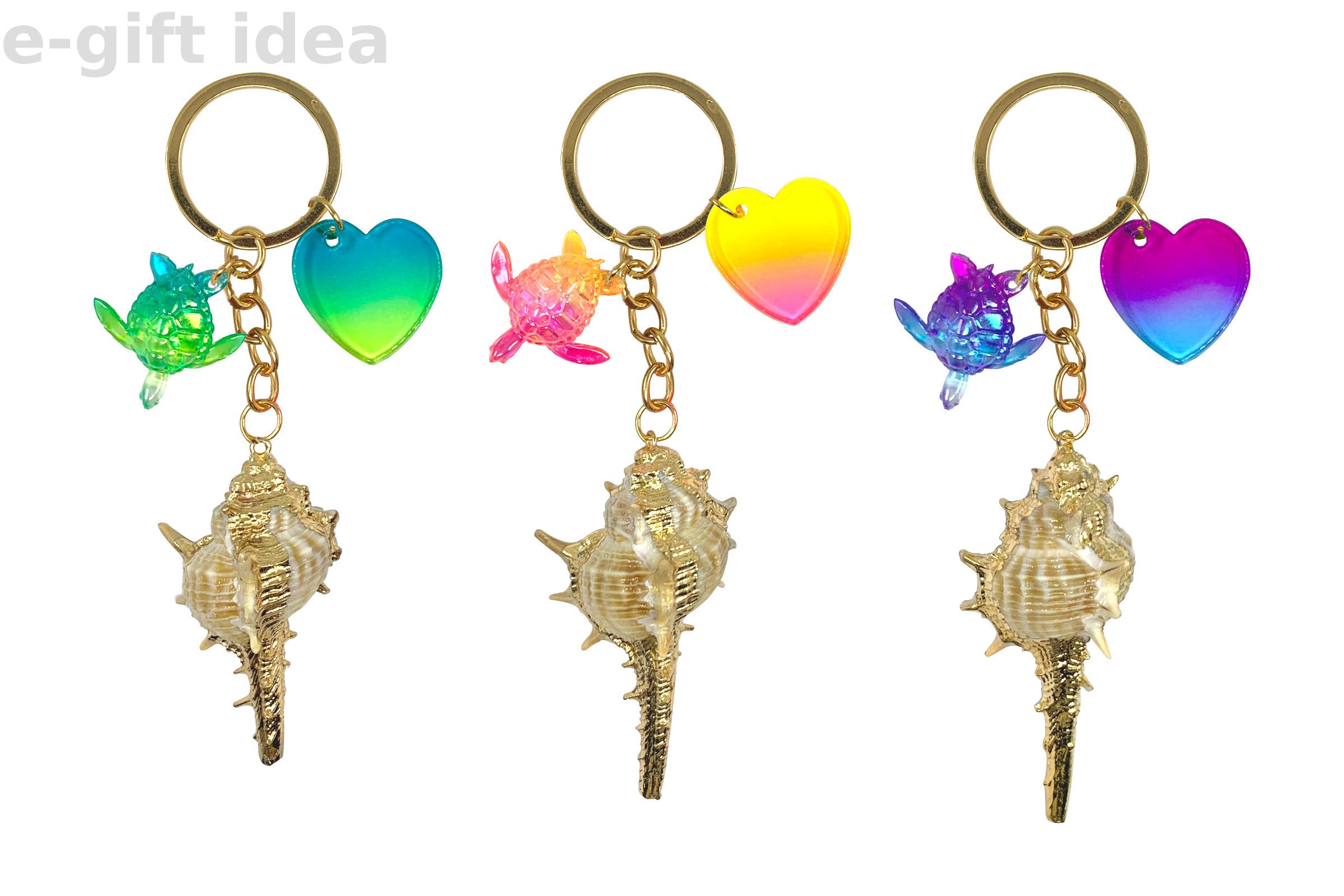 Sea Turtle Gold Sea Shell Keychain | Taiwantrade