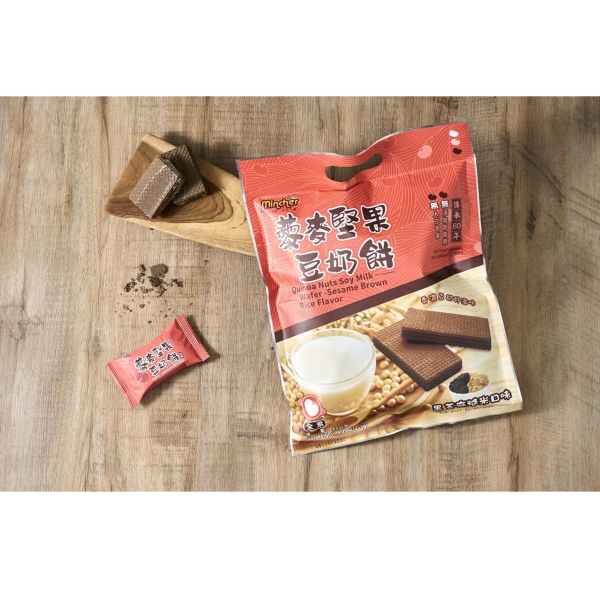 Mincher- Quinoa Nuts Soy Milk Wafer-Sesame Brown Rice Flavor | Taiwantrade