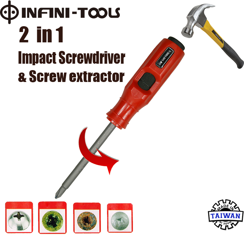 Multi function Impact Screwdriver and Screw Extractor , 2 in 1 ...