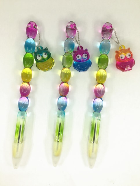 Glossy Rainbow Oval-shaped Pen (with owl series) | Taiwantrade.com