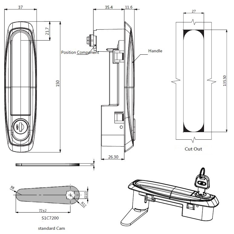 PA Snap in Lift and Turn Latch Snap in | TAI SAM CORPORATION