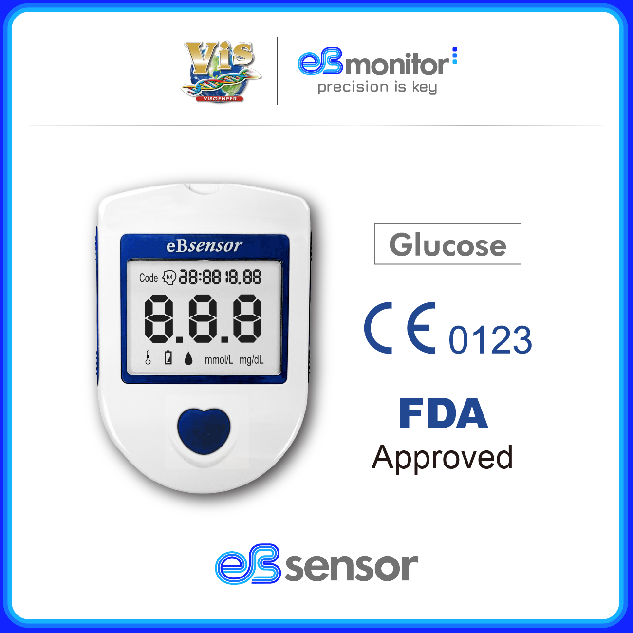 eBsensor Blood Glucose Monitor, medical device, health, home care ...