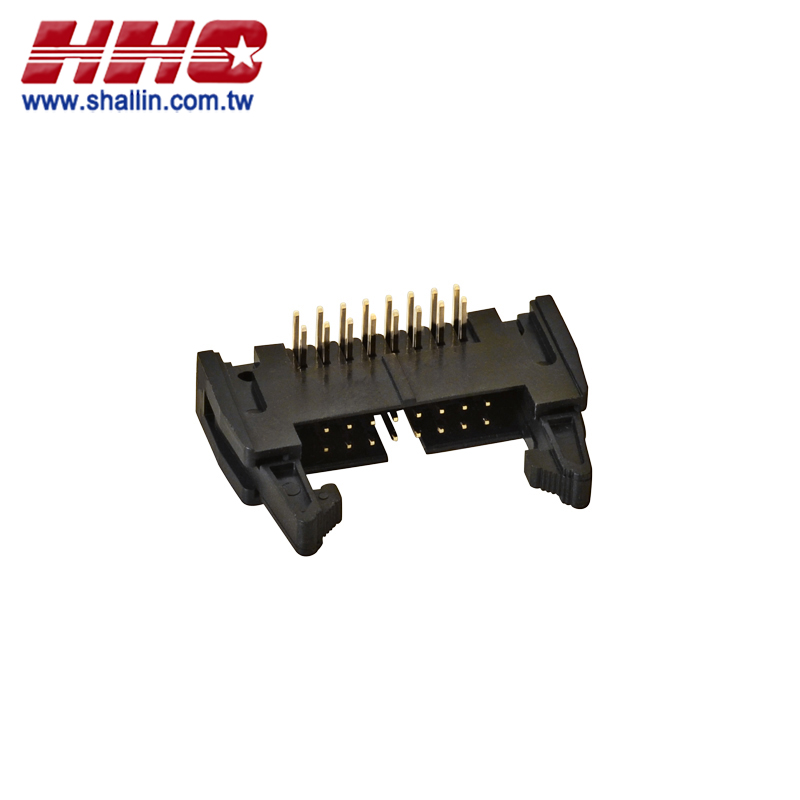 2.54mm box header 16P, with latch lever right angle, RoHS Directive ...