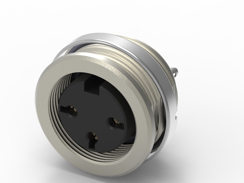 Waterproof DIN M16(F) 3PIN Rear Lock Solder Type(Lock:M18*0.75 ...