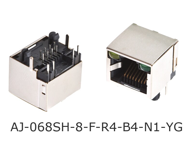 Jack Connector with LED (AJ-068SH-8-F-R4-B4-N1-YG) | Taiwantrade.com
