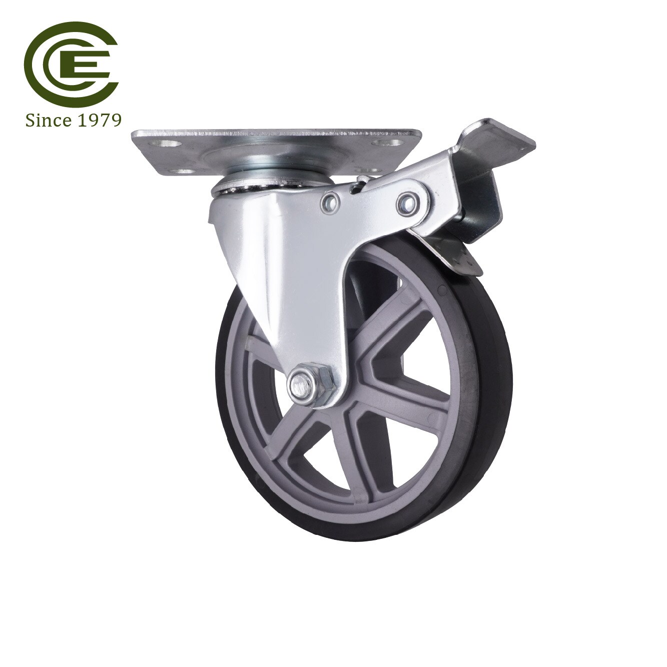 4 inch Customized Plate Locking Caster Wheel with Stylish TPR Wheel ...