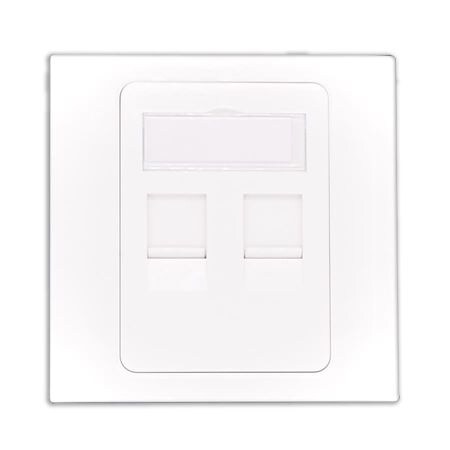 2 Ports UK RJ45 Faceplate With Door, 86*86mm | Taiwantrade