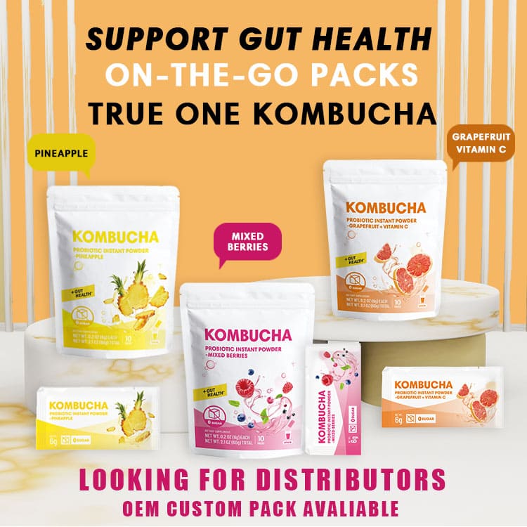 Travel Pack Probiotics Kombucha Instant Powder - 3 flavors Mixed ...