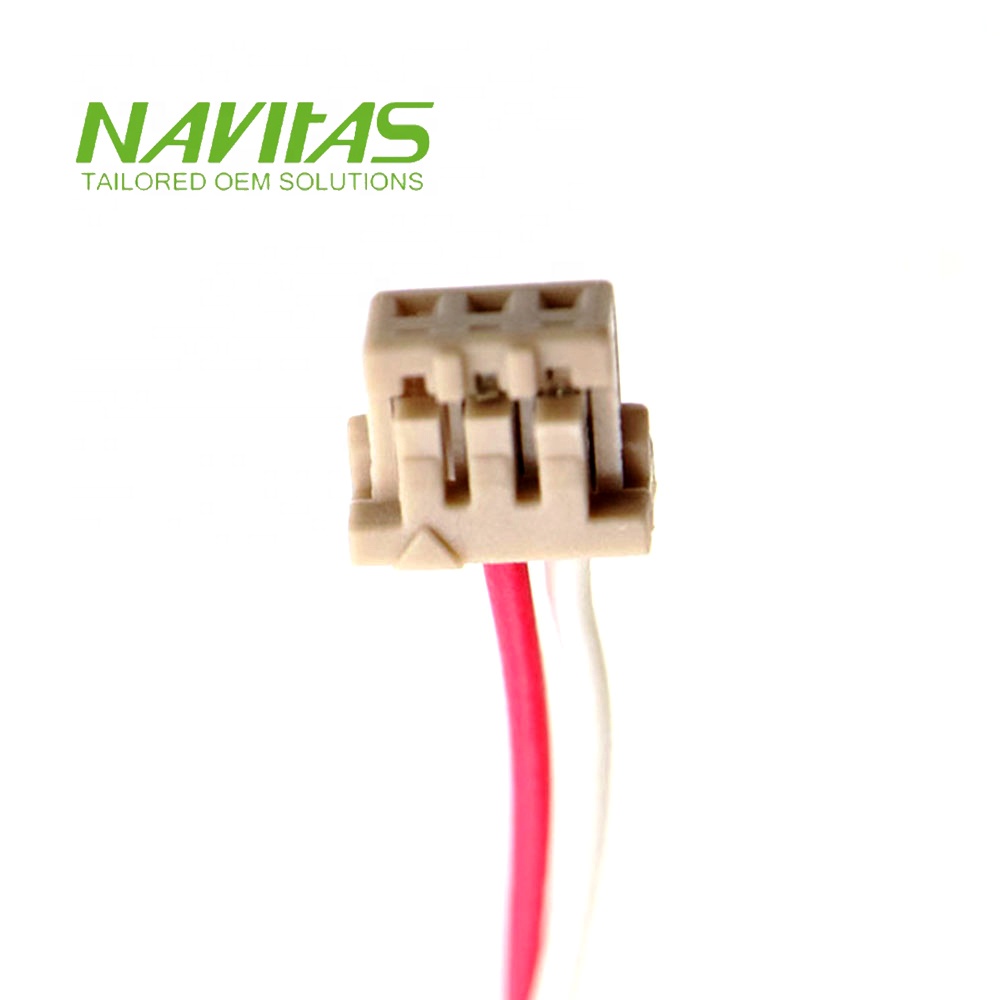 3pin 1.25 Female Socket Electrical Connector 28awg Pigtail Customized ...