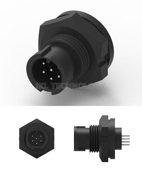 A size 6Pin Male Front Panel Mount Lock Type Connector, IP67 | Taiwantrade